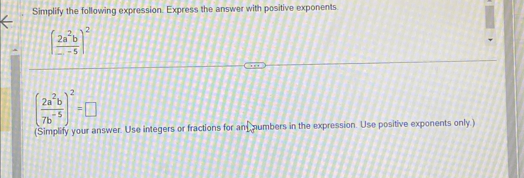 Solved Simplify the following expression. Express the answer | Chegg.com