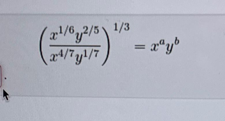Solved (x16y25x47y17)13=xayb | Chegg.com