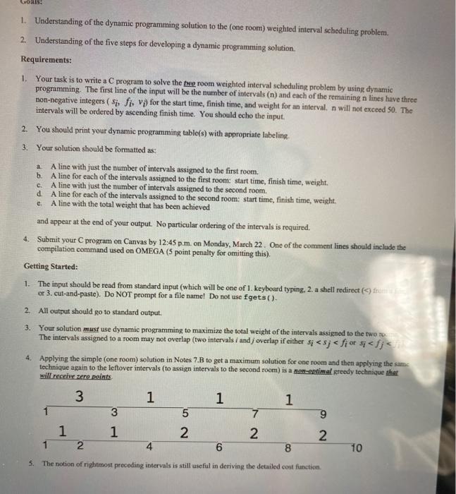 Solved 1. Understanding of the dynamic programming solution | Chegg.com