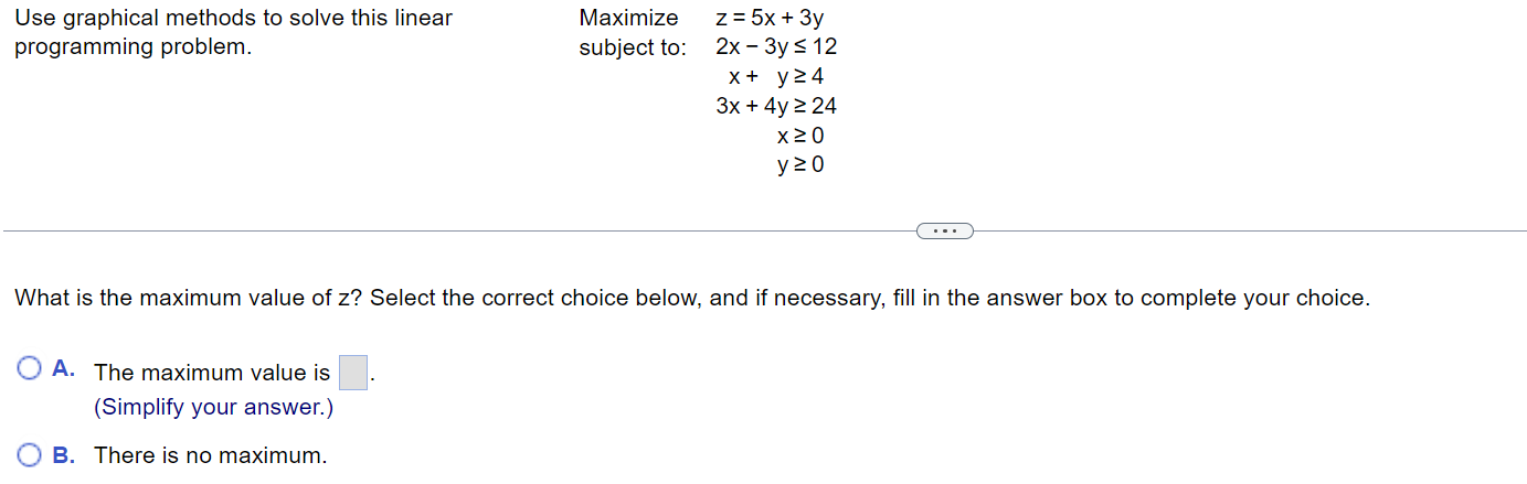 Solved Use graphical methods to solve this linearprogramming | Chegg.com