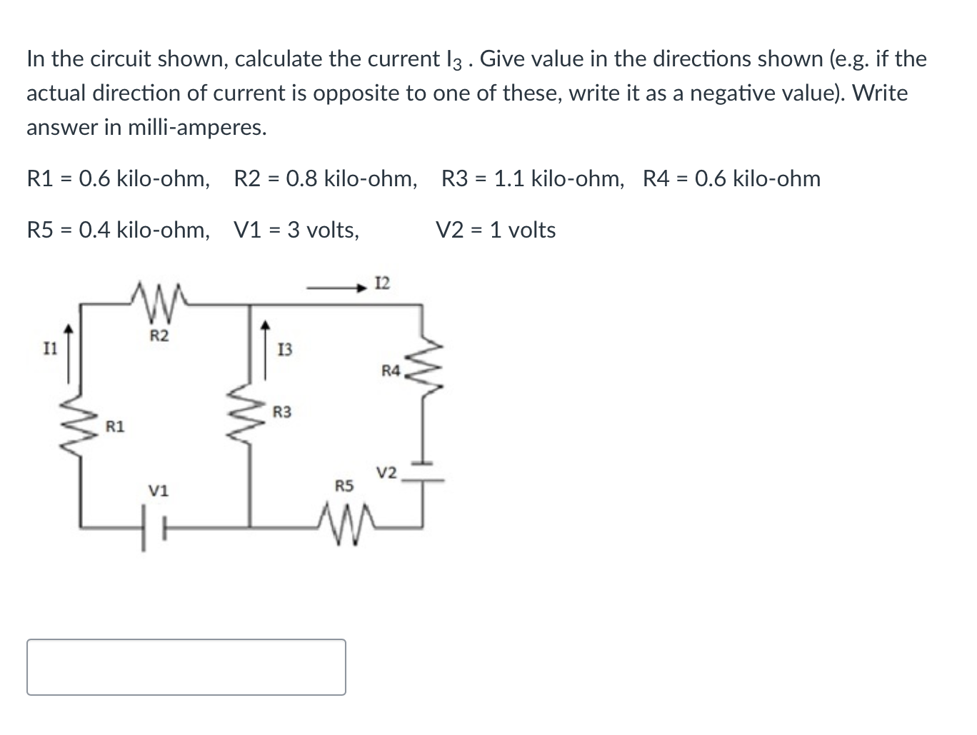 Solved In ﻿the circuit shown, calculate the current I3 . | Chegg.com
