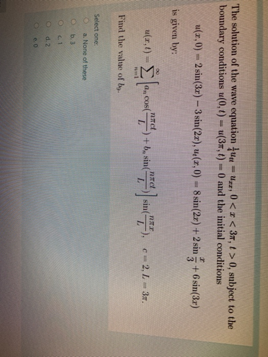 Solved The solution of the wave equation juu = Uzz, 0 0, | Chegg.com
