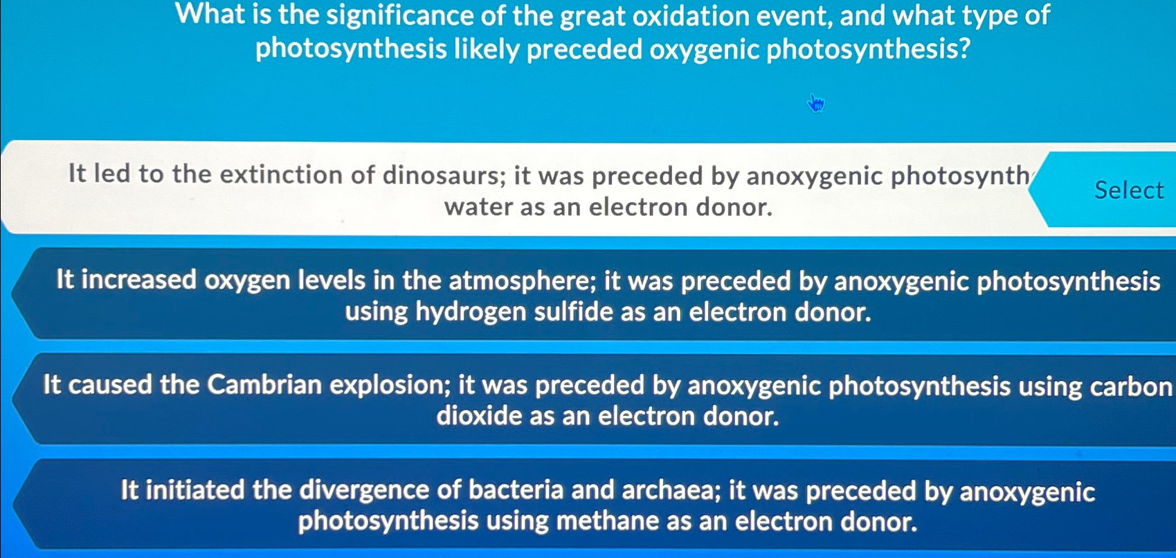 Solved What is the significance of the great oxidation | Chegg.com
