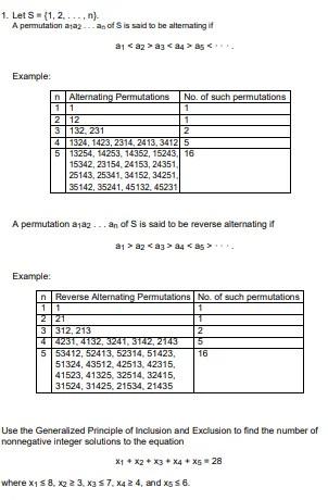 Solved 1. Let S={1,2,…,n}. A permutation aya2... an of S is | Chegg.com