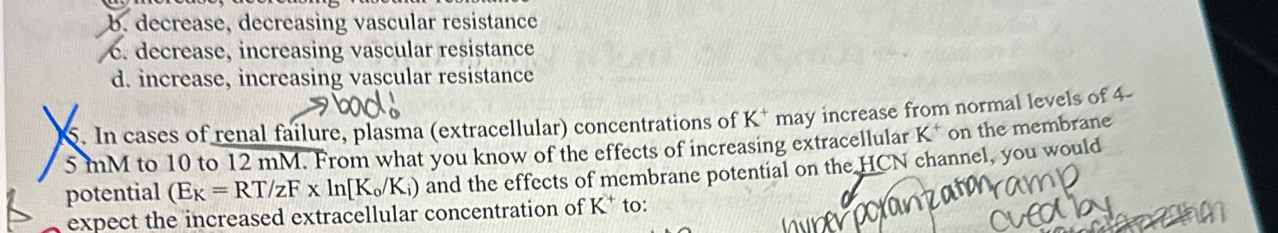 Solved decrease, decreasing vascular resistancedecrease, | Chegg.com