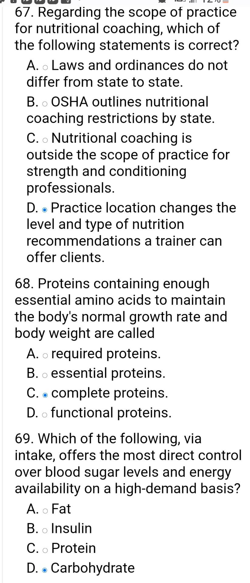 Solved 67. Regarding the scope of practice for nutritional | Chegg.com