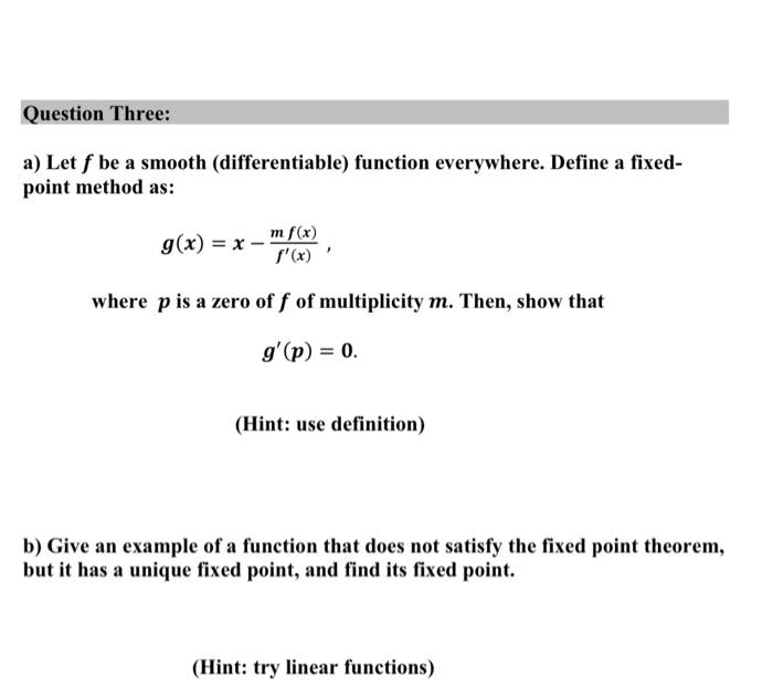 Solved a) Let f be a smooth (differentiable) function | Chegg.com