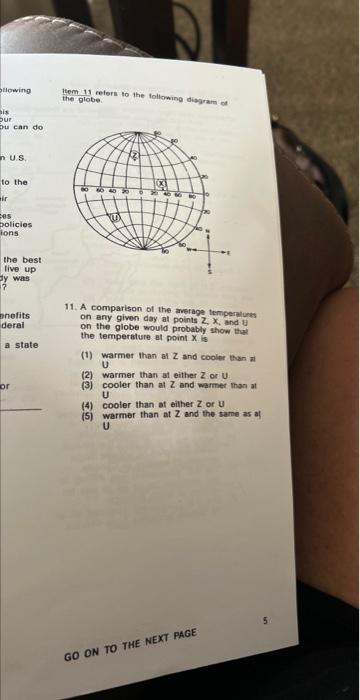 Solved Item 13 ceters to the following diagram of the globe. | Chegg.com