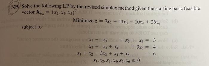 Solved 7-29, Solve the following LP by the revised simplex | Chegg.com