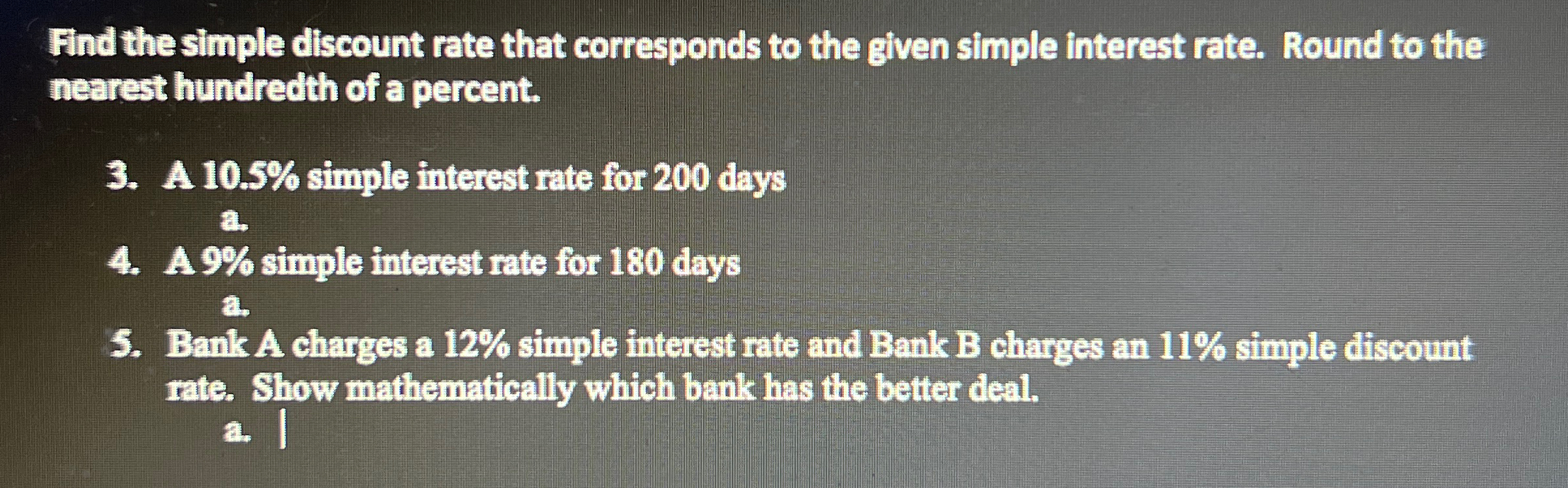Solved Find the simple discount rate that corresponds to the | Chegg.com
