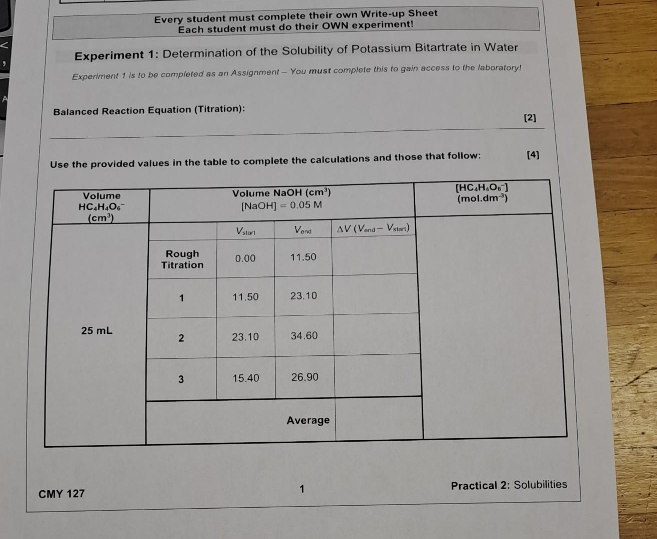 Solved Every student must complete their own Write-up sneet | Chegg.com