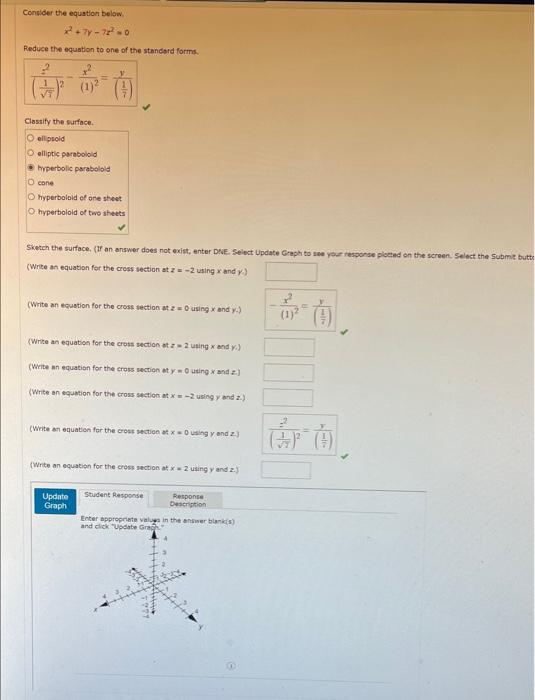 Solved Consider the equation below. x2+7y−7z2=0 Reduce the | Chegg.com