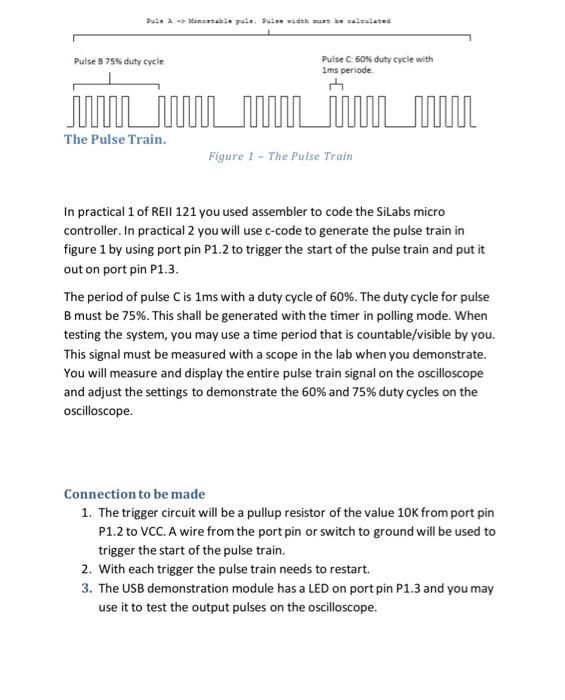Puls A -> Monostable puls. Pulse width must be | Chegg.com