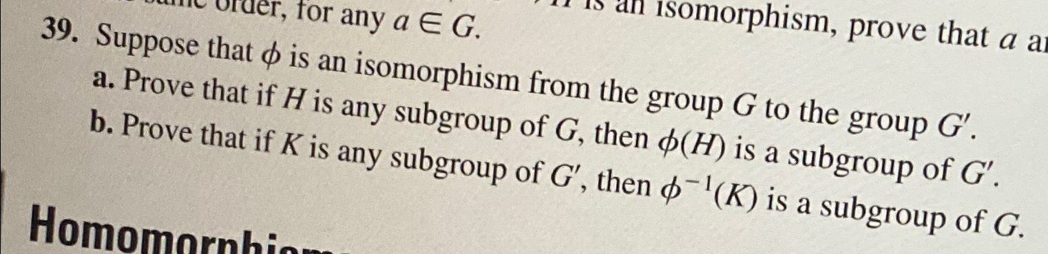 Solved Suppose that \\\\phi is an isomorphism from the | Chegg.com