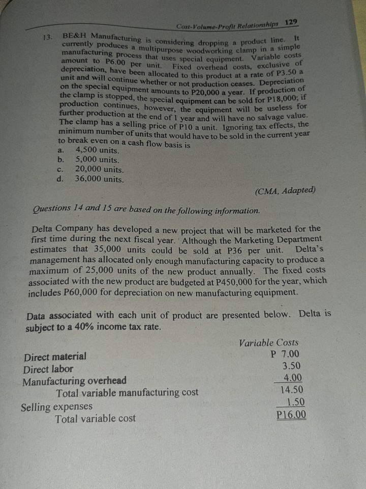 Solved company's most profitable product; Z is the least | Chegg.com