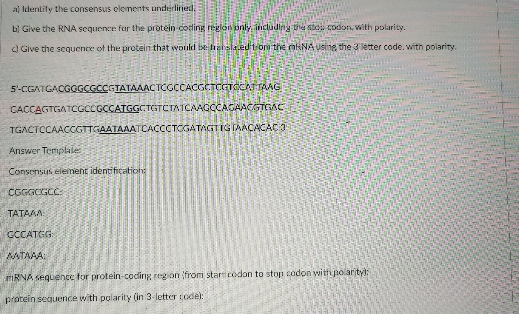 Solved a) ﻿Identify the consensus elements underlined:b) | Chegg.com