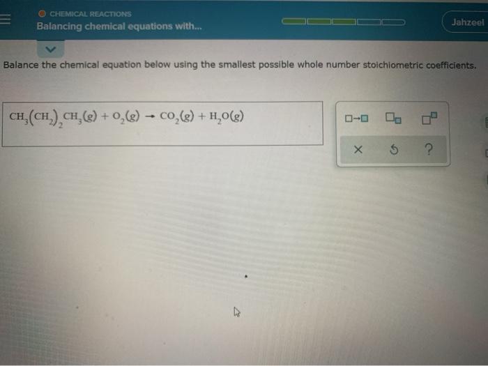 Solved balance the chemical equation below using the | Chegg.com