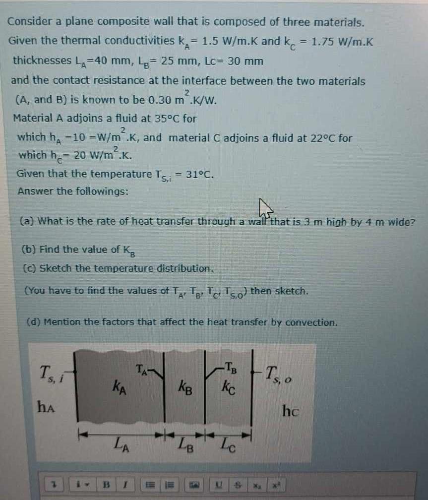 Solved Consider a plane composite wall that is composed of | Chegg.com