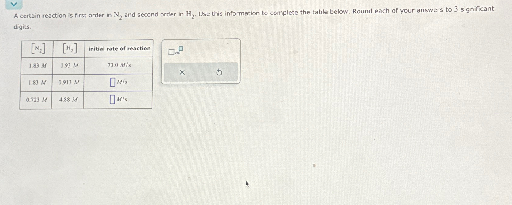 Solved Complete the Table below Chemistry | Chegg.com