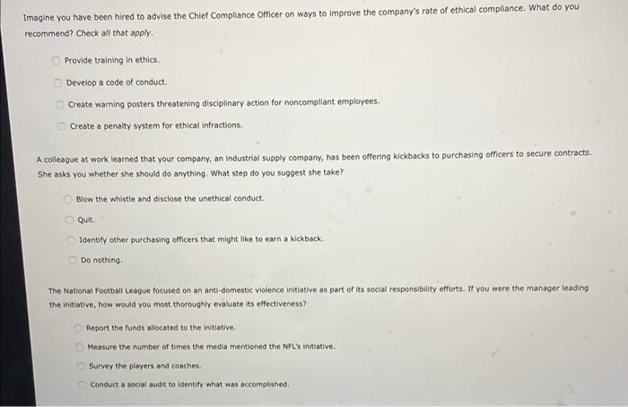 Solved Imagine you have been hired to advise the Chief | Chegg.com