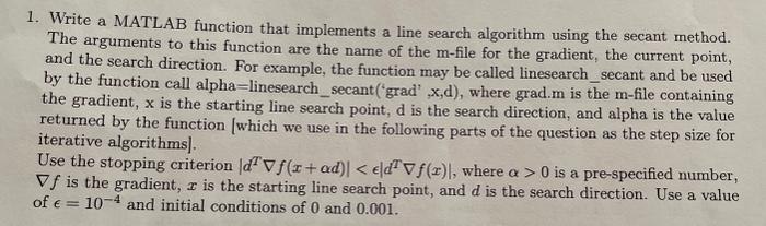 Solved 1 Write A Matlab Function That Implements A Line