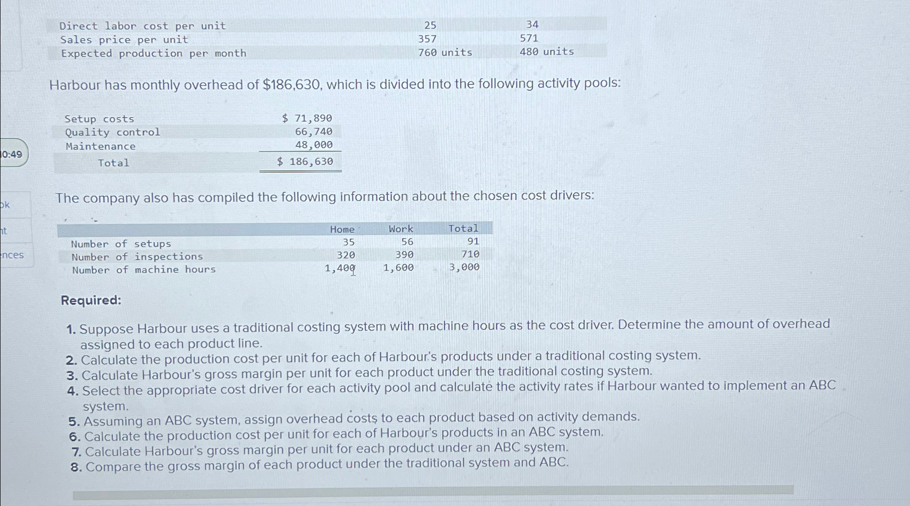 Solved \table[[Direct labor cost per unit,25,34],[Sales | Chegg.com