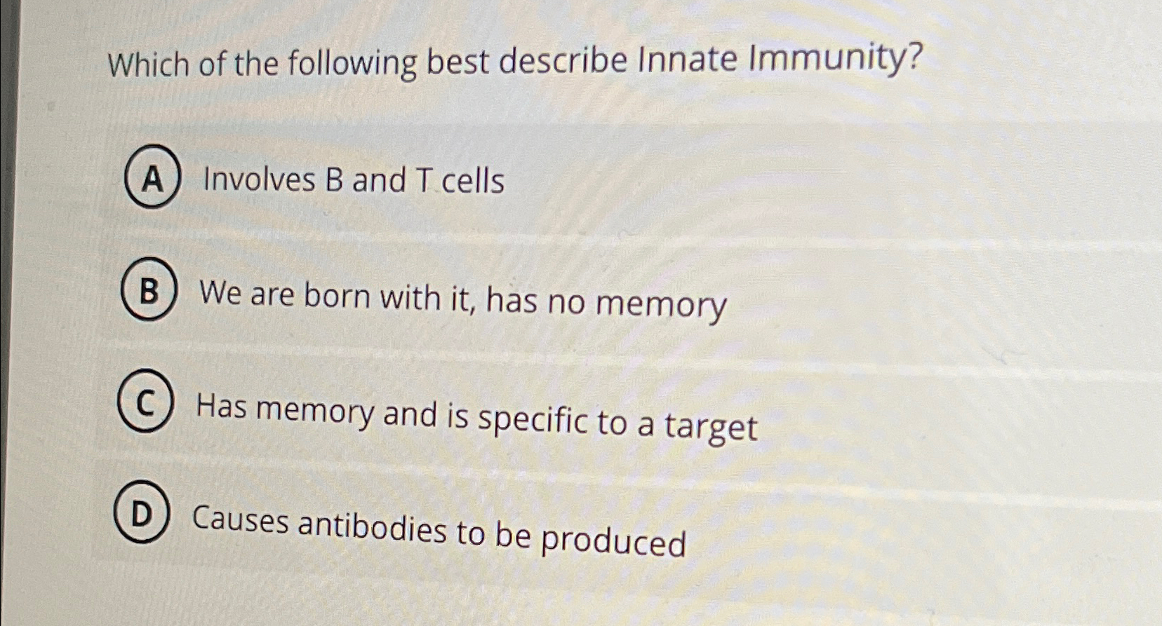 Solved Which of the following best describe Innate | Chegg.com