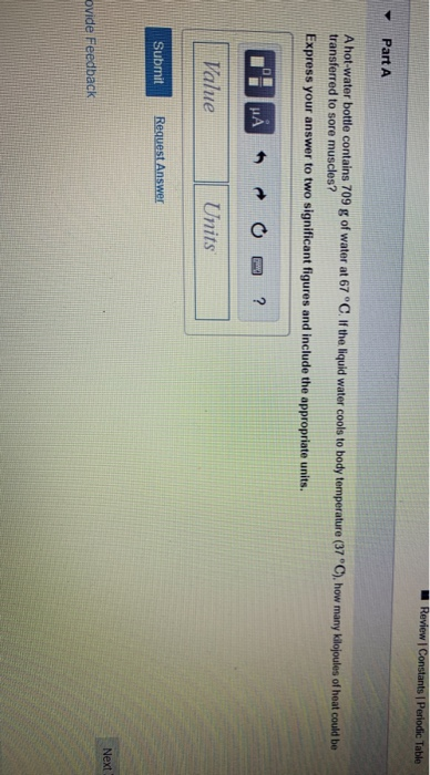 Solved Review Constants Periodic Table Part A A hot water | Chegg.com
