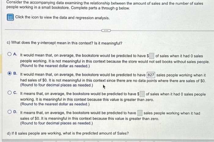 Solved ount of sales and the number of sales answer box to | Chegg.com