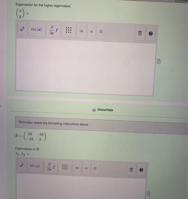 Solved Format: • Enter eigenvalues with multiplicity, | Chegg.com