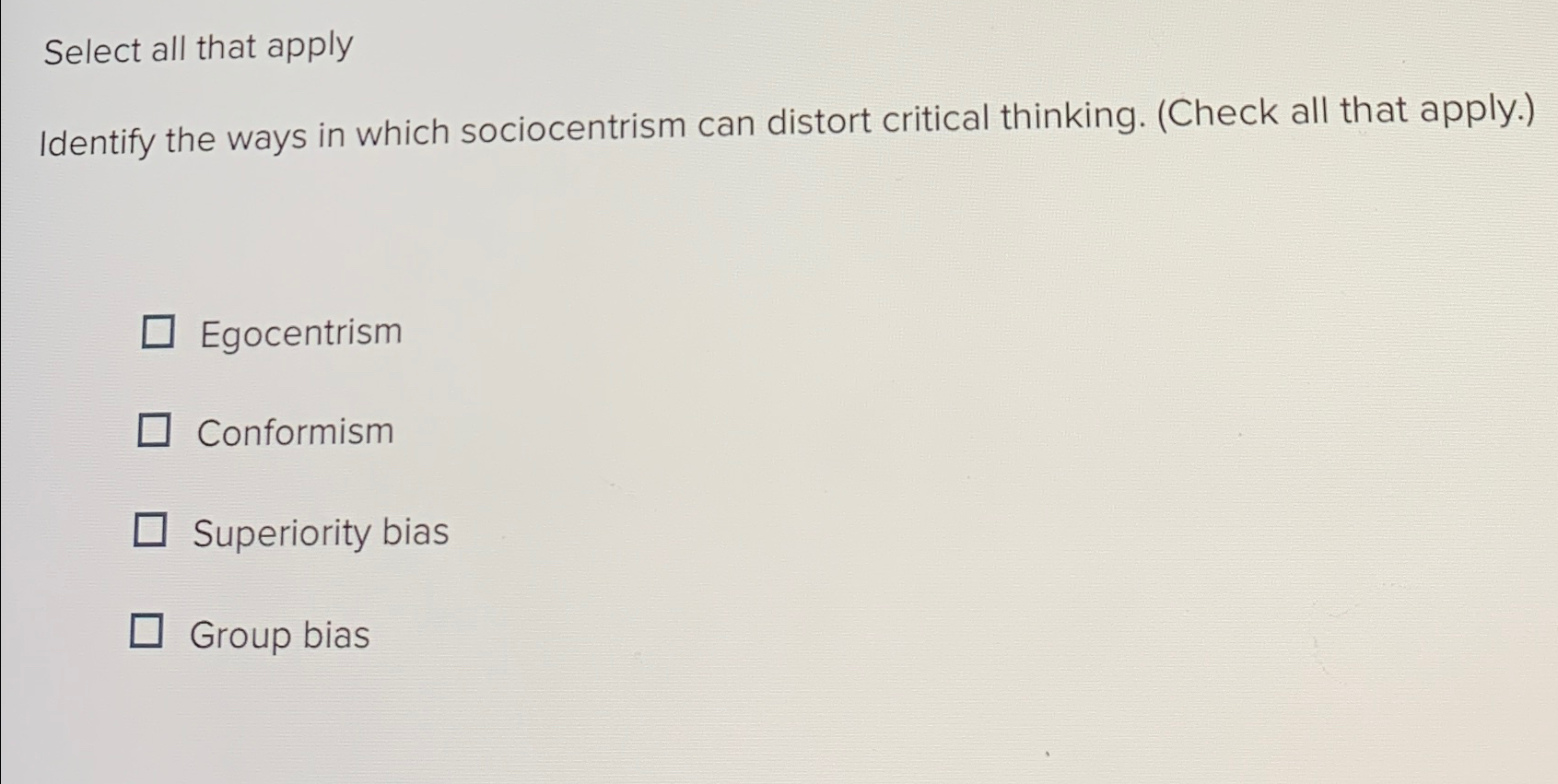 Solved Select all that applyIdentify the ways in which | Chegg.com