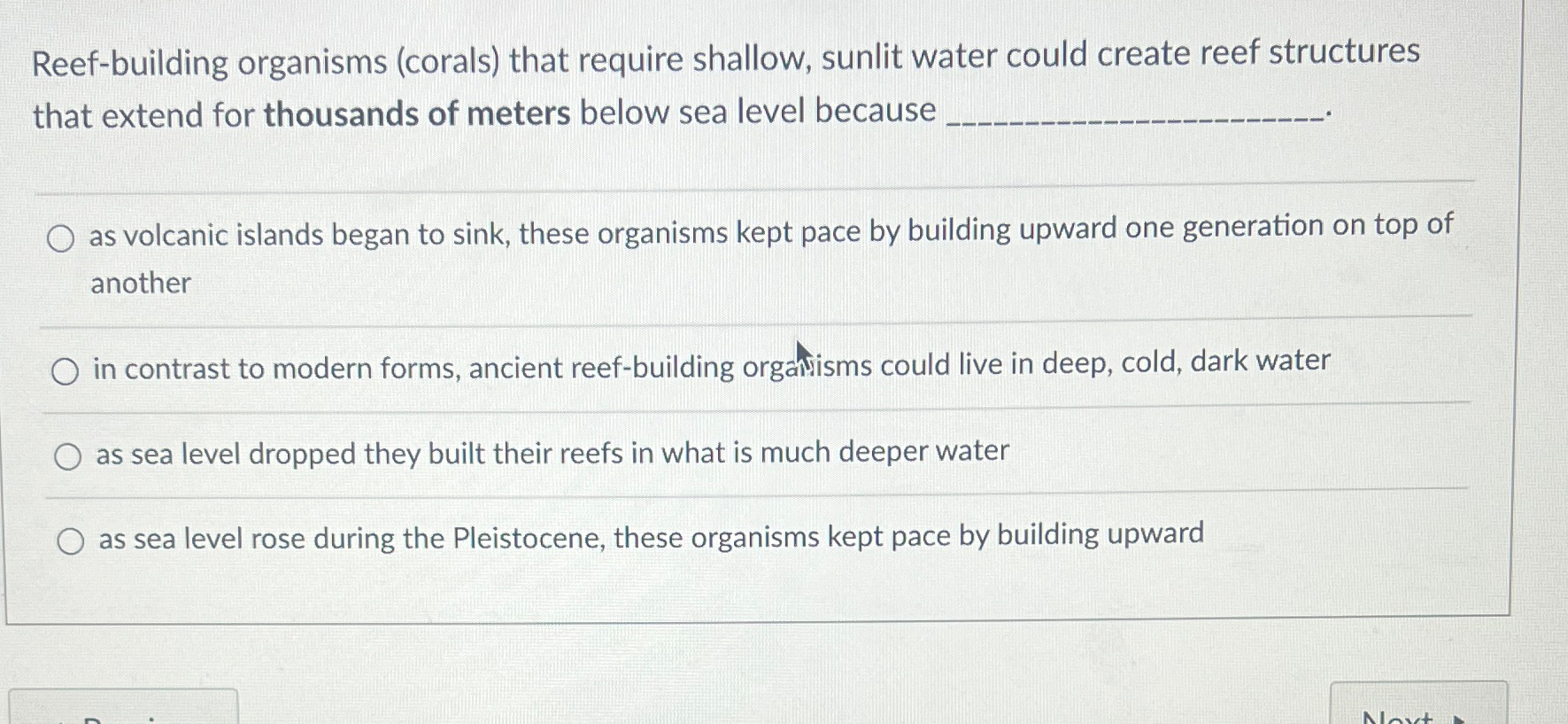 Solved Reef-building organisms (corals) ﻿that require | Chegg.com