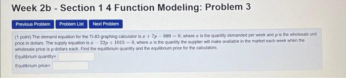 Solved Week 2b - Section 14 Function Modeling: Problem 1 (2 | Chegg.com