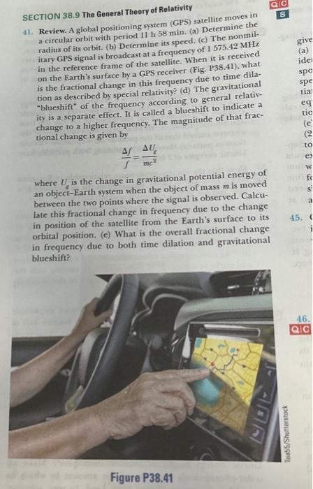 Solved SECTION 38.9 The General Theory of Relativity 41. | Chegg.com