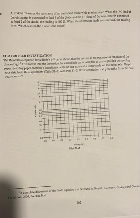 Solved 31 Diode Characteristics Name Date Class READING | Chegg.com