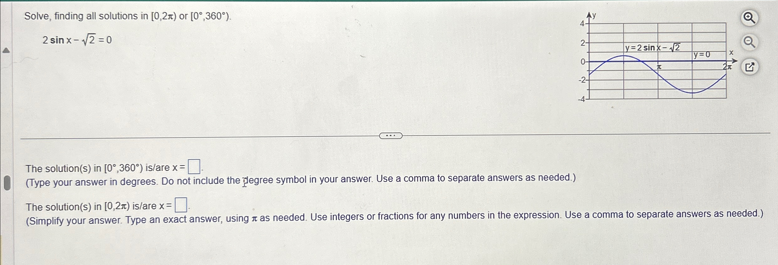 Solved Solve, finding all solutions in [0,2π) ﻿or | Chegg.com