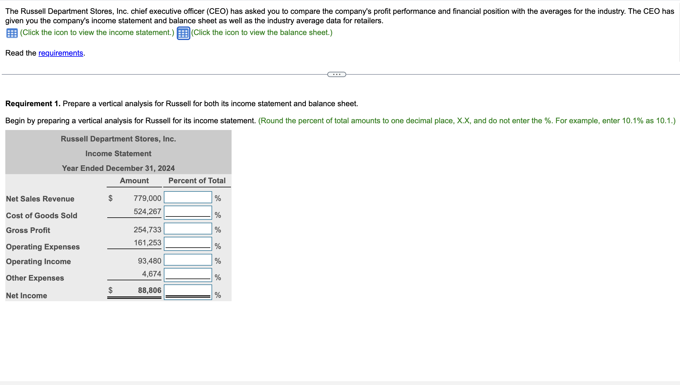 Data table\table[[\table[[Russell Department Stores, | Chegg.com