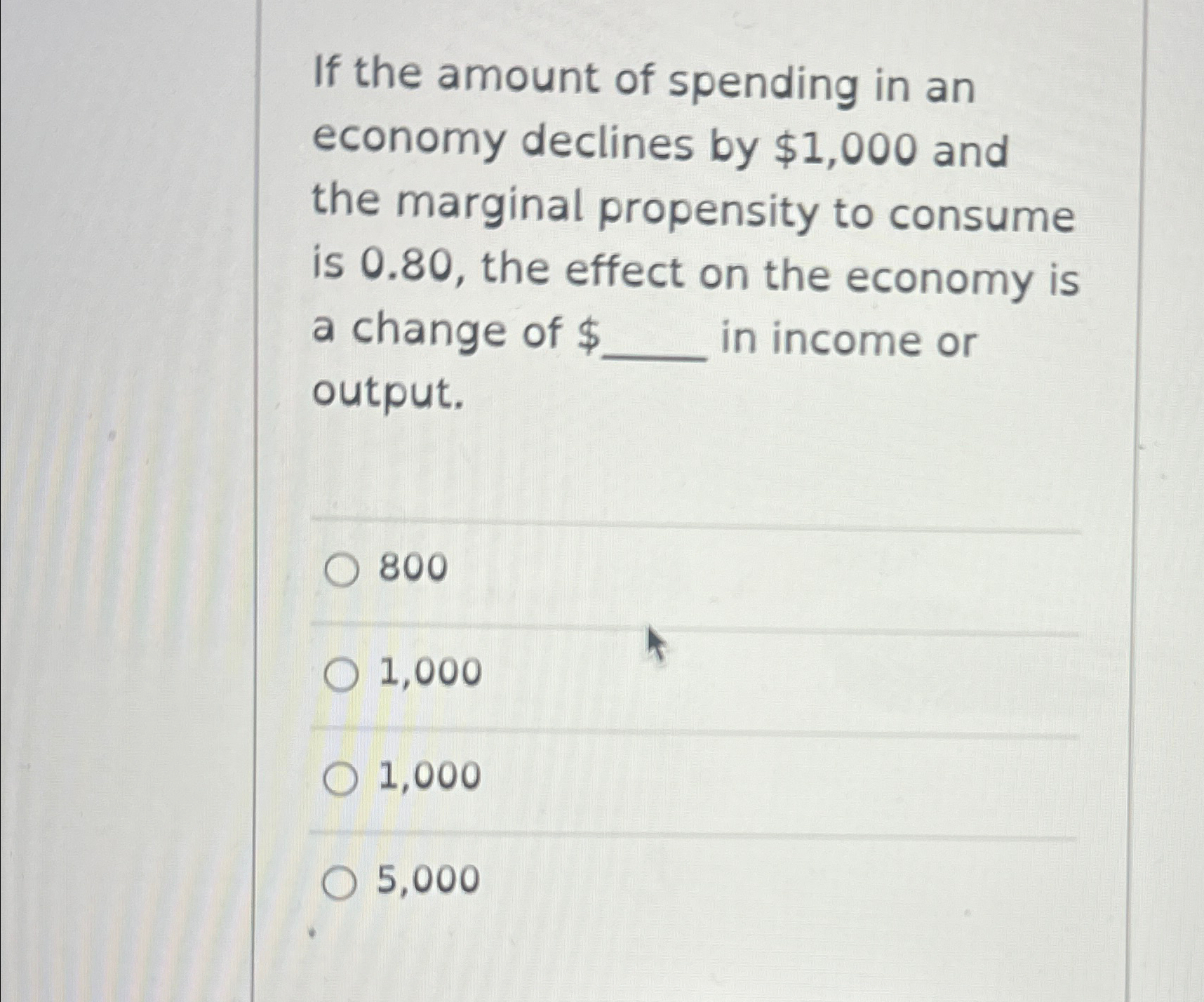 Solved If the amount of spending in an economy declines by | Chegg.com