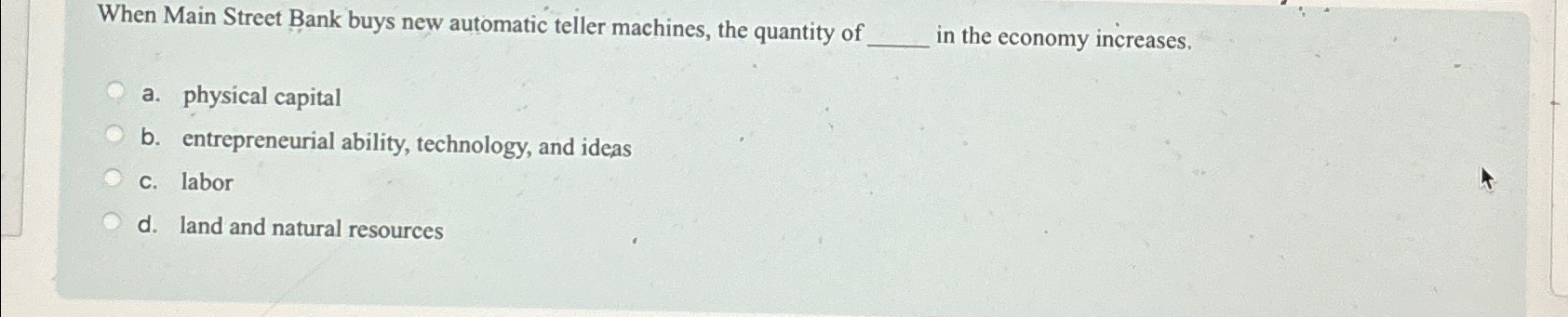 Solved When Main Street Bank buys new automatic teller | Chegg.com