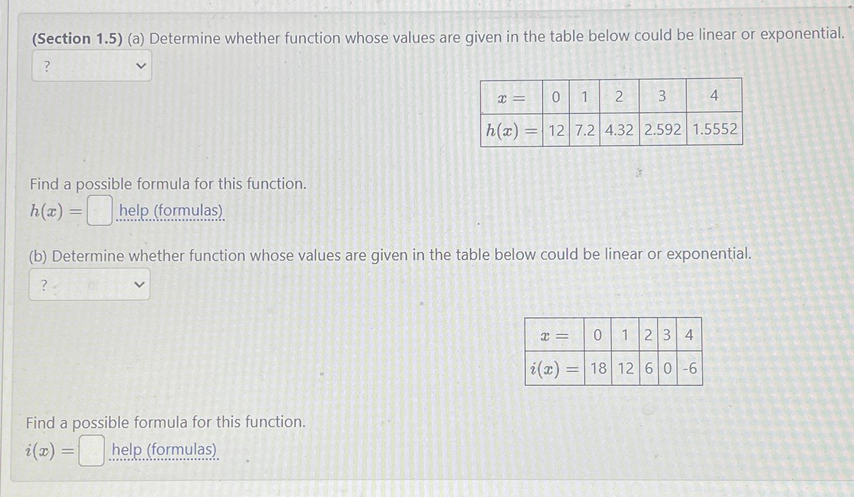 Solved (Section 1.5) (a) ﻿Determine whether function whose | Chegg.com