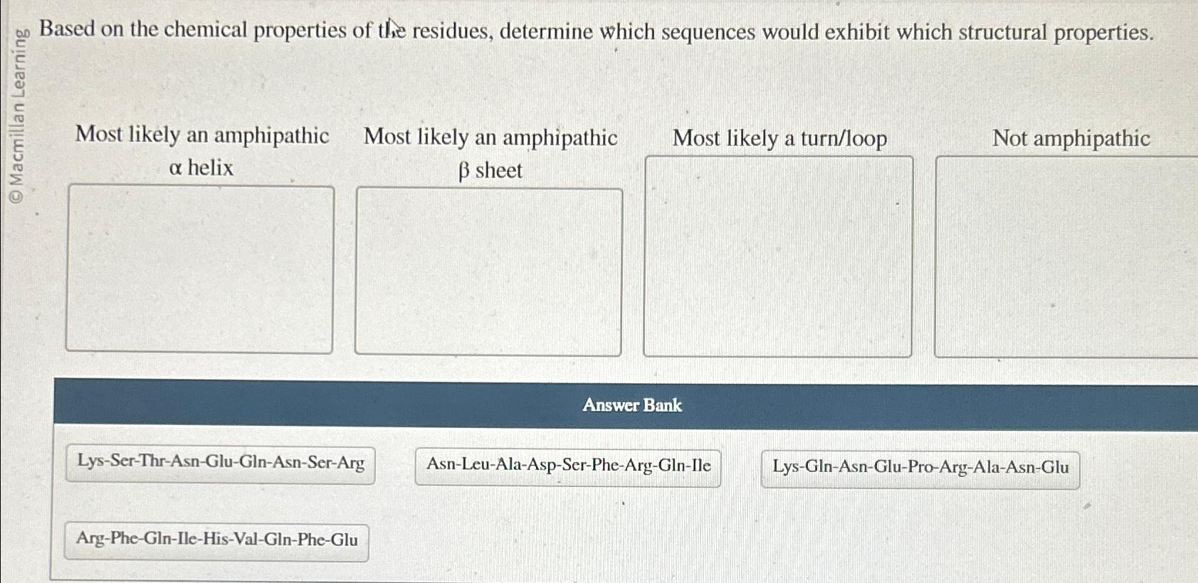 Solved Based on the chemical properties of the residues, | Chegg.com