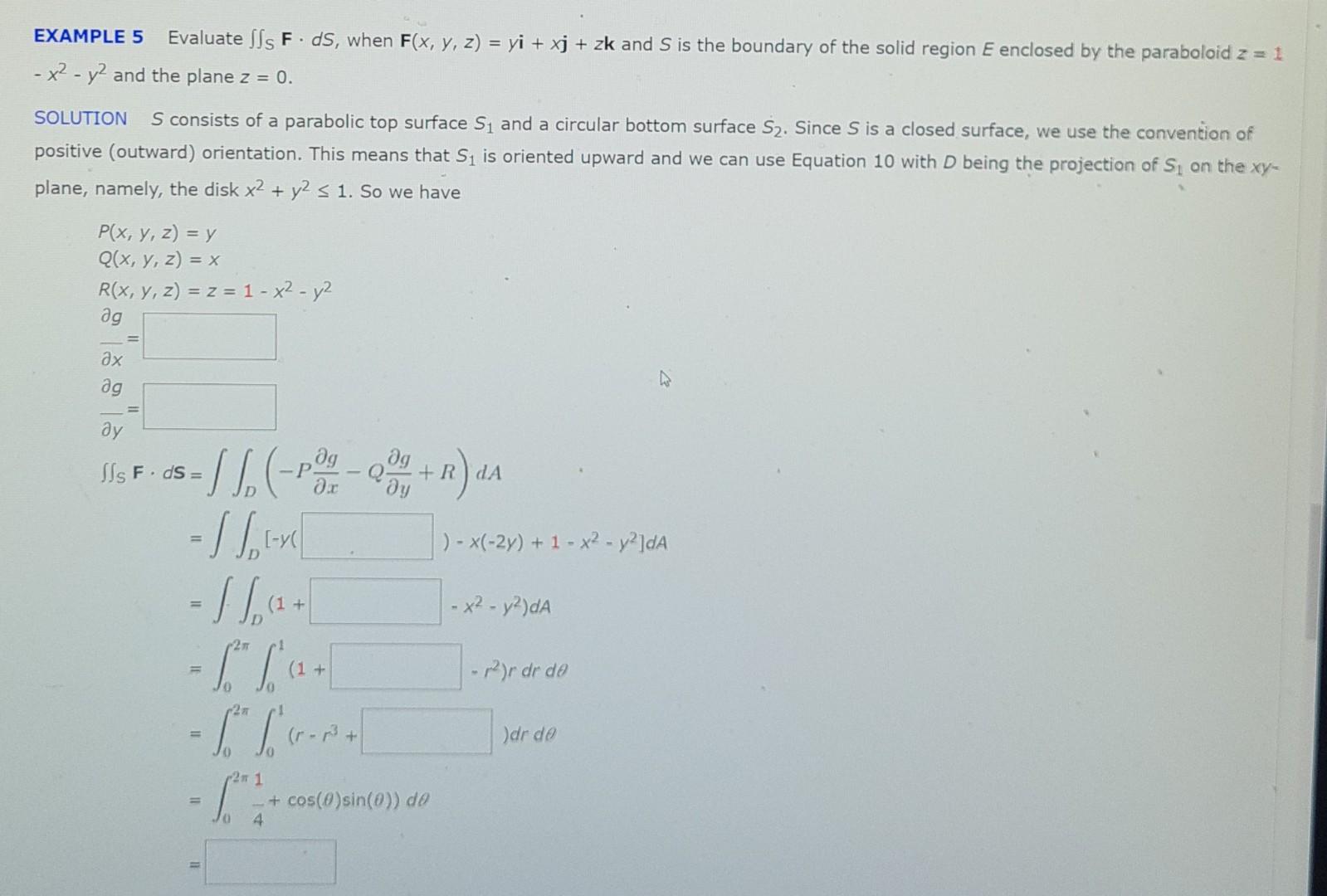 Solved EXAMPLE 5 Evaluate SSS F.ds, when F(x, y, z) = yi + | Chegg.com