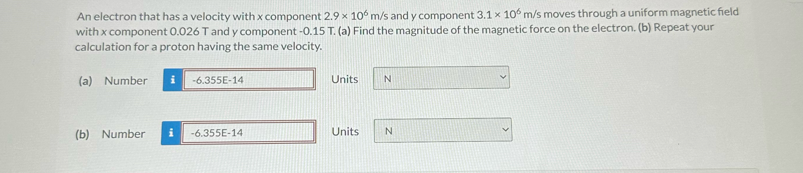 Solved An electron that has a velocity with x ﻿component | Chegg.com