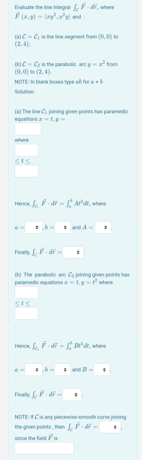 Solved Evaluate The Line Integral ∫cf⋅dr Where