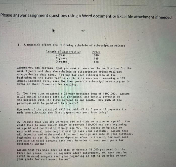Solved Please answer assignment questions using a Word | Chegg.com