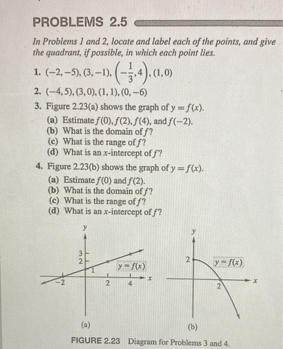 Solved PROBLEMS 2.5 In Problems 1 and 2, locate and label | Chegg.com