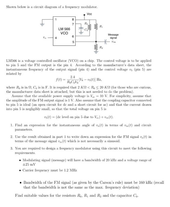Solved Shown below is a circuit diagram of a frequency | Chegg.com