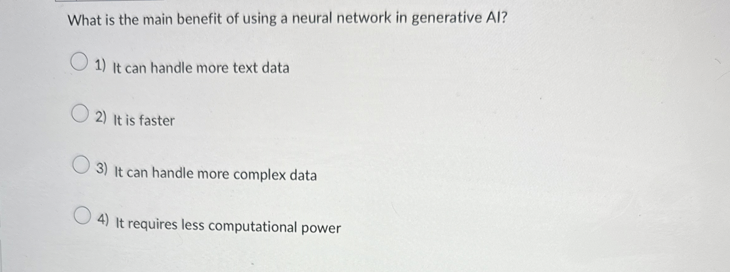 Solved What is the main benefit of using a neural network in | Chegg.com