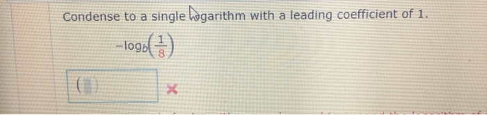 Solved Condense to a single logarithm with a leading | Chegg.com