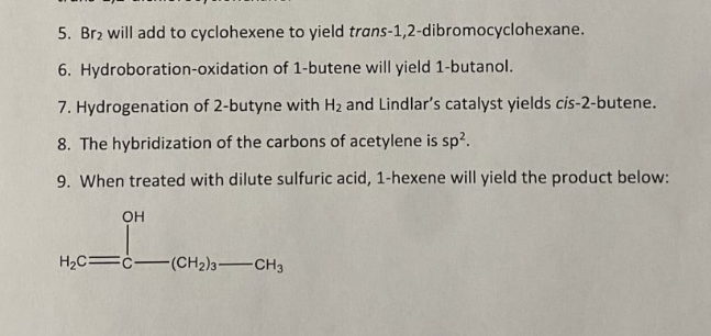 Solved 5. Br2 will add to cyclohexene to yield | Chegg.com